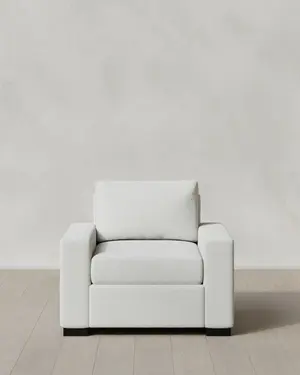 Quince Stillman Accent Chair In Performance Basketweave - Snow