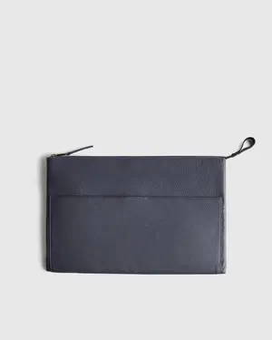 Quince Italian Leather Tech Folio - Dark Navy