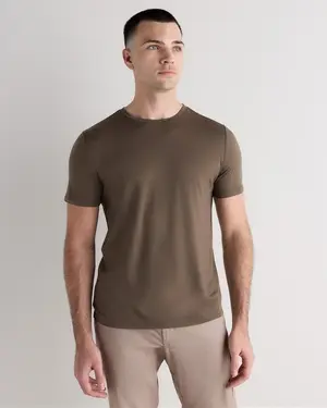 Quince 100% Merino Wool All-season Short Sleeve Base Layer T-shirt - Ash Brown