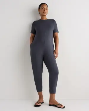 Quince Bamboo Jersey Maternity Jumpsuit - Graphite