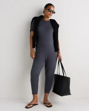 Quince Bamboo Jersey Maternity Jumpsuit - Graphite