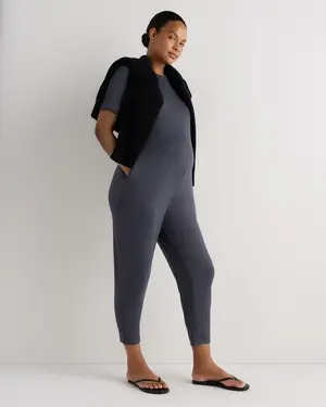 Quince Bamboo Jersey Maternity Jumpsuit - Graphite