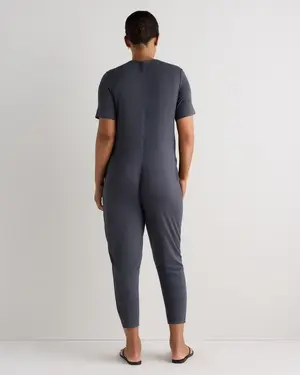 Quince Bamboo Jersey Maternity Jumpsuit - Graphite
