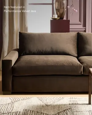Quince Stillman L Sectional In Performance Velvet - Caramel