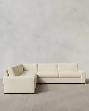 Quince Stillman L Sectional In Performance Velvet - Ivory