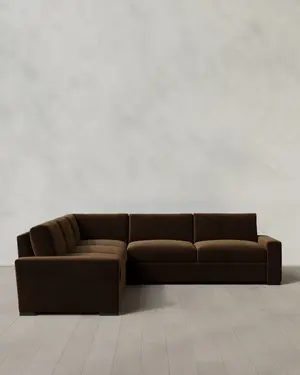 Quince Stillman L Sectional In Performance Velvet, 116x116 Java