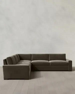 Quince Stillman L Sectional In Performance Velvet - Sable