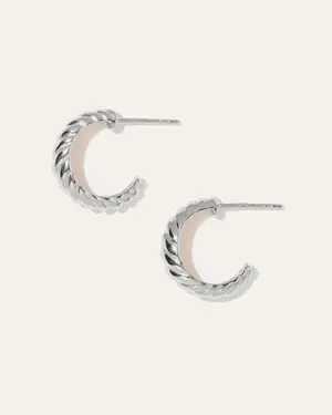 Quince Croissant Hoop Earrings - Sterling Silver