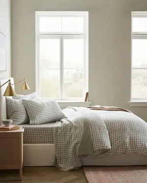 Quince European Linen Gingham Duvet Cover - Willowleaf