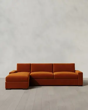 Quince Stillman Chaise Sectional Sofa Rust
