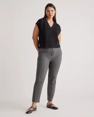 Quince Australian Merino Wool Cable Sweater Vest - Black