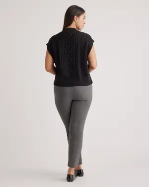 Quince Australian Merino Wool Cable Sweater Vest - Black