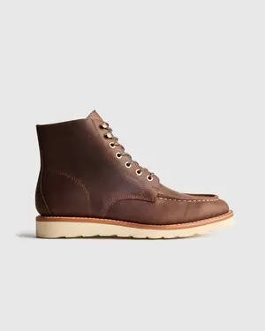 Quince Crafted Leather Moc Toe Boots - Cafe