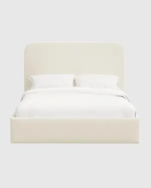 Quince Curved Bed In Performance Linen