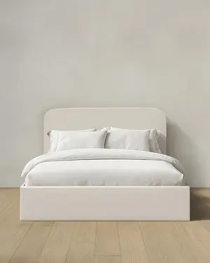 Quince Curved Bed In Performance Linen - Ivory