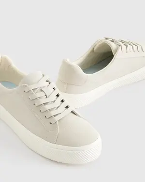 Quince Italian Suede Everyday Sneaker - Almond