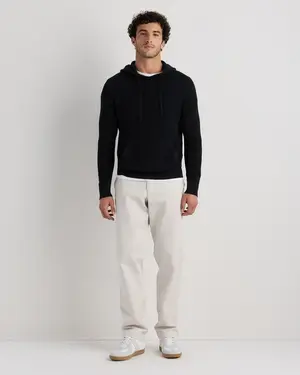 Quince Cashmere Waffle Hoodie - Black