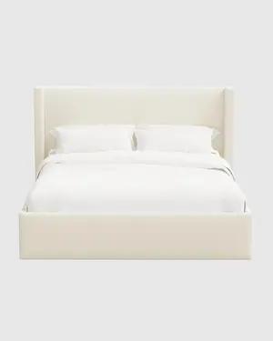 Quince Wingback Bed In Performance Linen Blend