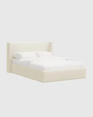Quince Wingback Bed In Performance Linen Blend