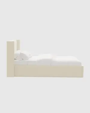 Quince Wingback Bed In Performance Linen Blend