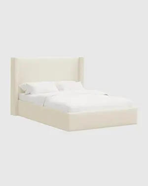 Quince Wingback Bed In Performance Linen Blend