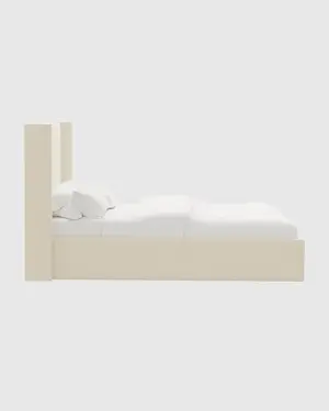 Quince Wingback Bed In Performance Linen Blend