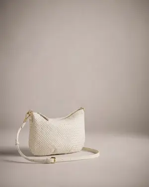 Quince Sloane Handwoven Mini Shoulder Bag Bone