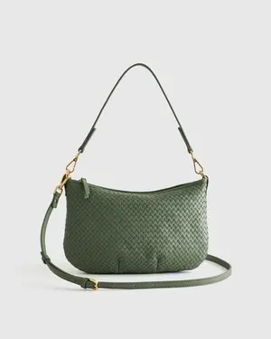 Quince Sloane Handwoven Mini Shoulder Bag - Sage