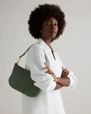 Quince Sloane Handwoven Mini Shoulder Bag - Sage