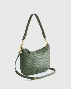 Quince Sloane Handwoven Mini Shoulder Bag - Sage