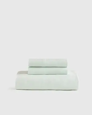 Quince European Linen Fitted Sheet Set - Mint