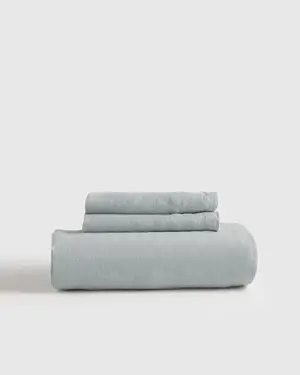 Quince European Linen Fitted Sheet Set Mist
