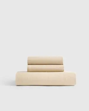 Quince European Linen Fitted Sheet Set Oat