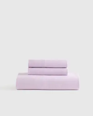 Quince European Linen Fitted Sheet Set Orchid
