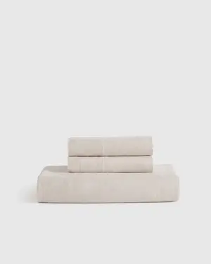 Quince European Linen Fitted Sheet Set - Sand