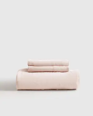 Quince European Linen Fitted Sheet Set - Soft Blush