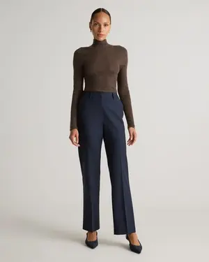 Quince Italian Wool Straight-leg Trousers - Navy