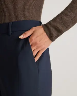 Quince Italian Wool Straight-leg Trousers - Navy