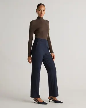 Quince Italian Wool Straight-leg Trousers - Navy