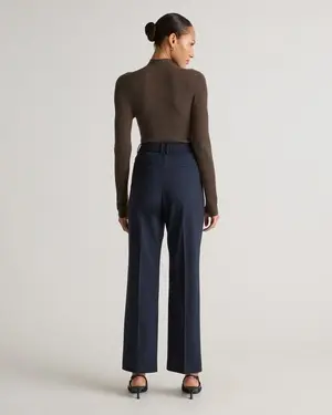 Quince Italian Wool Straight-leg Trousers - Navy