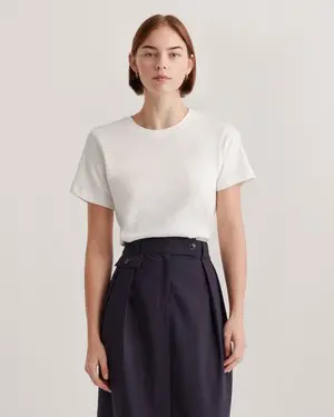 Quince Organic Cotton Slub T-shirt - White