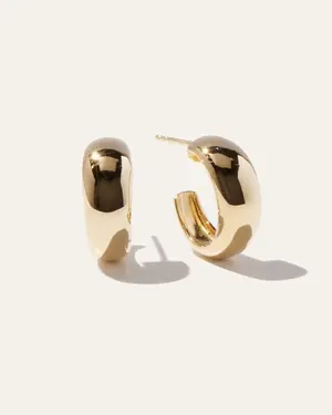 Quince Chunky Hoop Earrings - Gold Vermeil