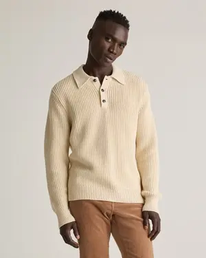 Quince Fisherman Polo Sweater