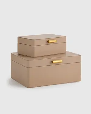 Quince Shagreen Leather Decorative Boxes Blush