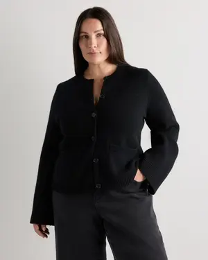 Quince Mongolian Cashmere Structured Cardigan Sweater - Black