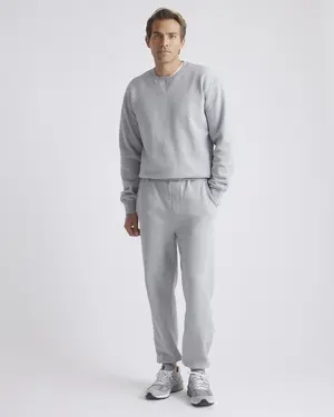 Quince Heavyweight Fleece Crew Sweatshirt - Heather Grey