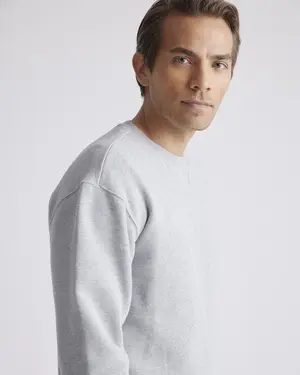 Quince Heavyweight Fleece Crew Sweatshirt - Heather Grey