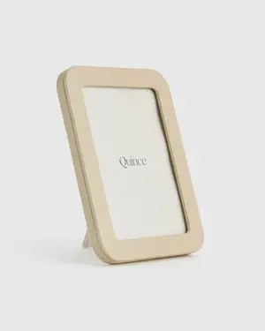 Quince Shagreen Leather Picture Frames Cream
