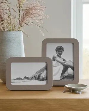 Quince Shagreen Leather Picture Frames - Grey