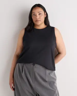 Quince Cotton Modal Muscle Tank Top - Black